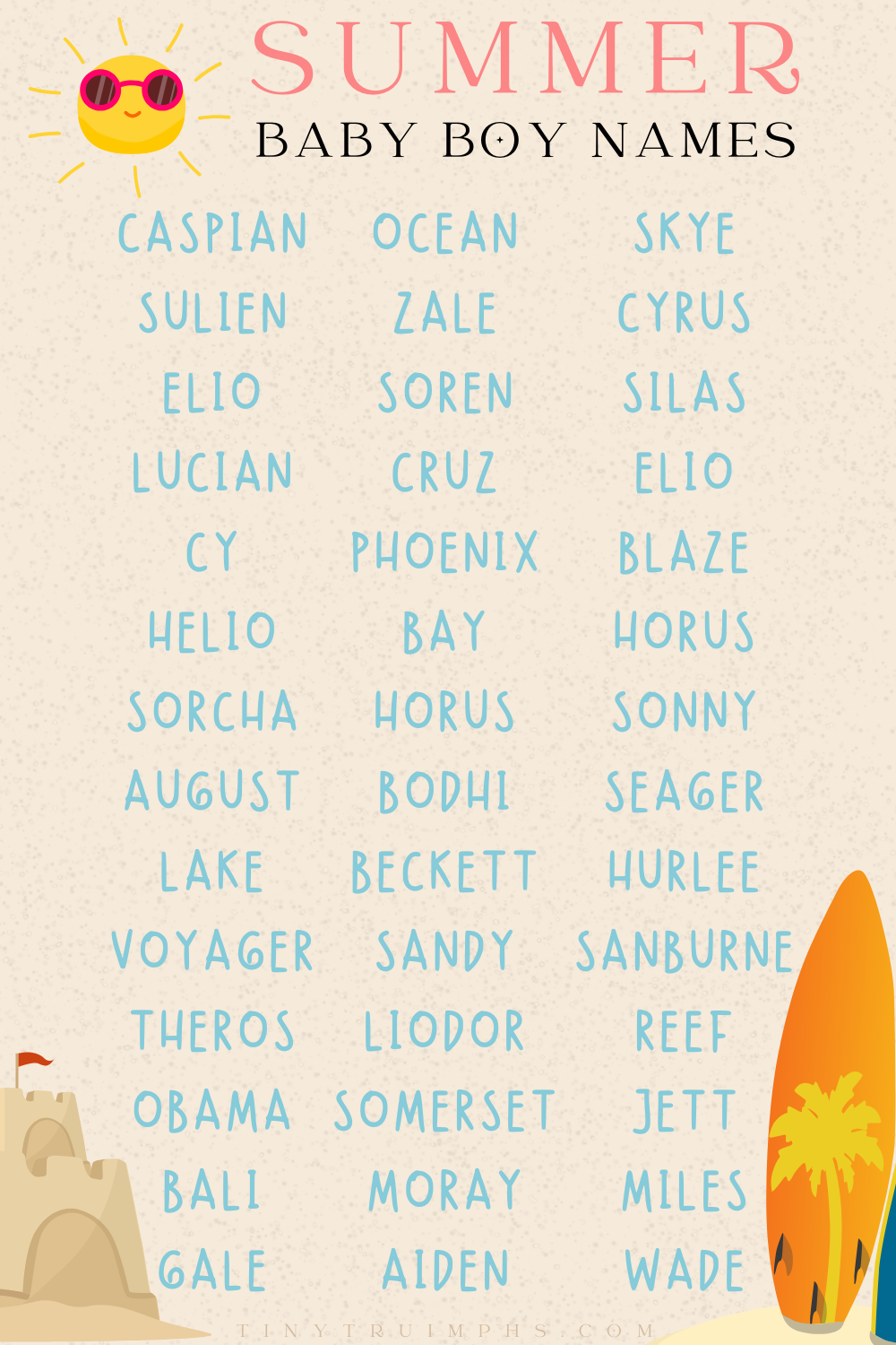 91 Summer Inspired Boy Names From Sun, Sea to Sand